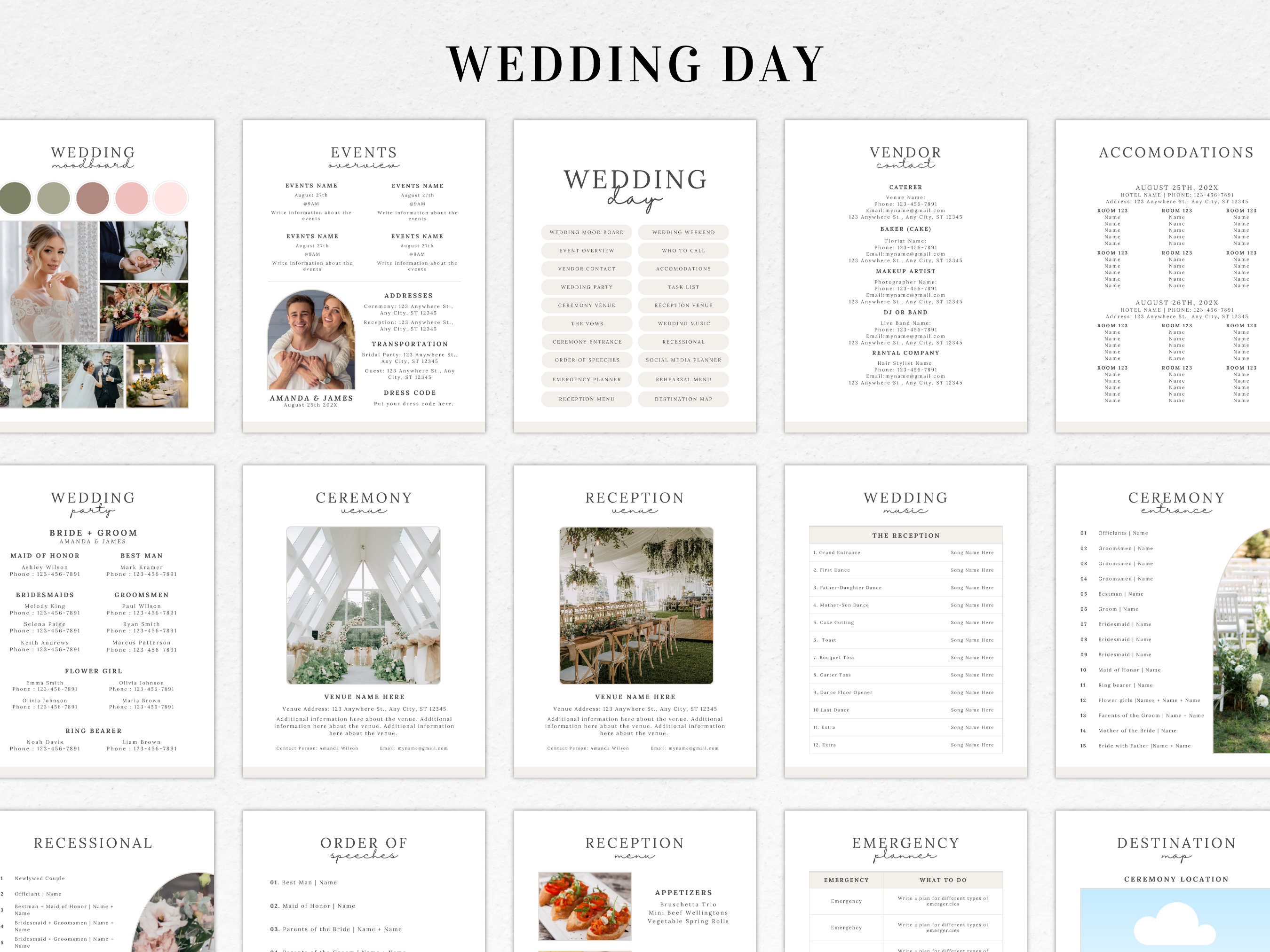 Wedding Planner Template Bundle Ultimate Wedding Day Binder Wedding ...