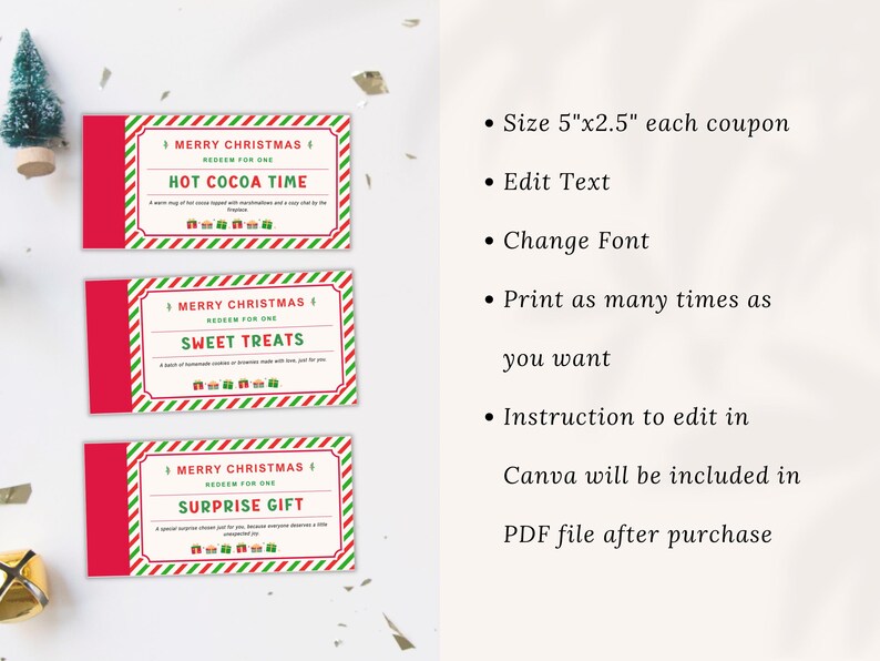 Printable Christmas Coupon Book, Stocking Stuffer for Kids & Adults ...