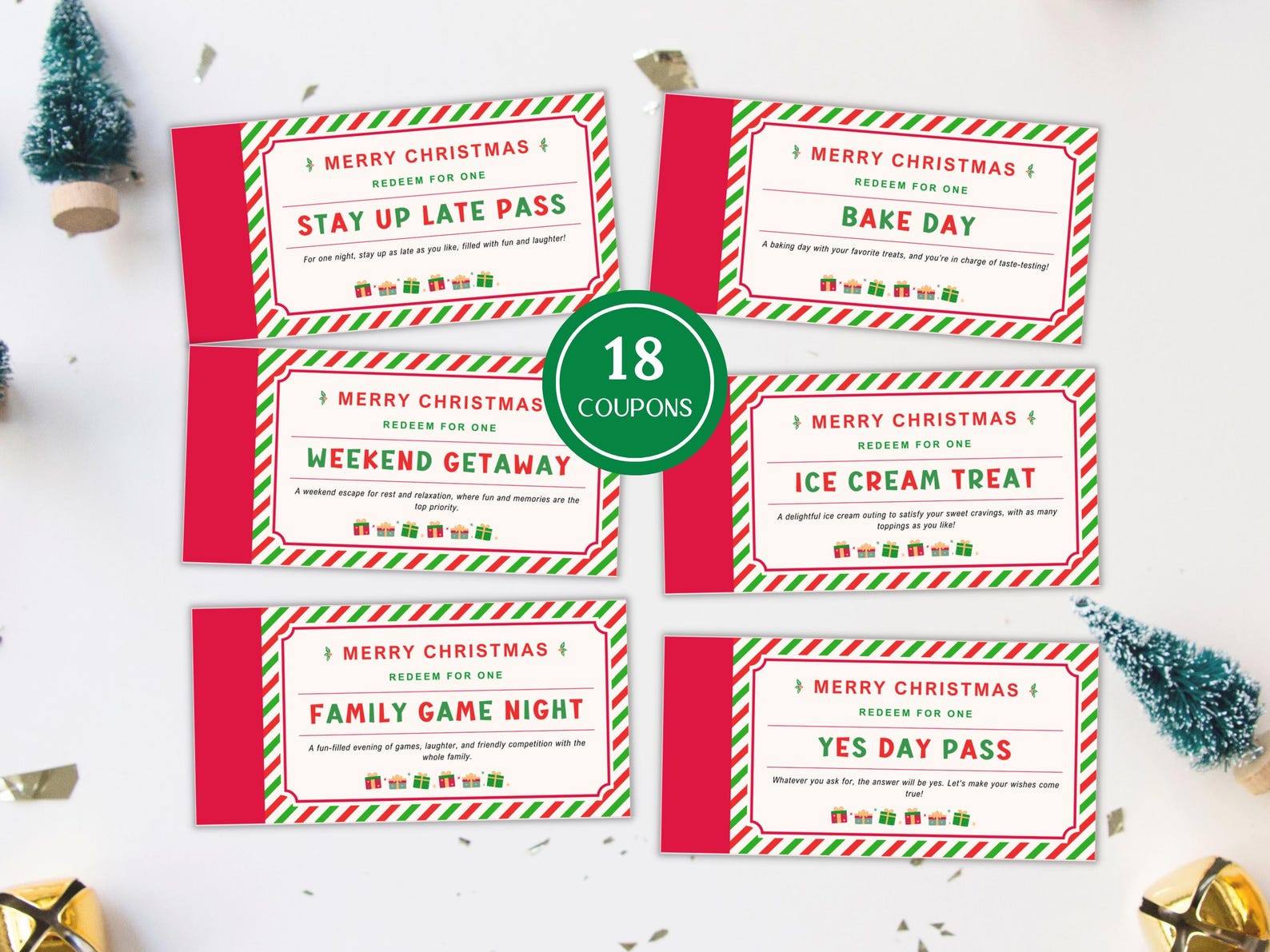 Printable Christmas Coupon Book, Stocking Stuffer for Kids & Adults ...