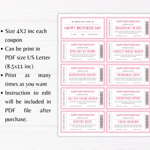 Mothers Day Gift Coupon Template | Printable Mothers Day Gift Coupon ...