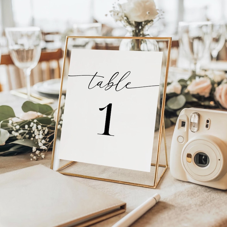 Minimalist Wedding Seating Chart & Table Numbers: Editable Canva ...