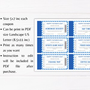 Fathers Day Gift Coupon Template | Printable Fathers Day Gift Coupon ...