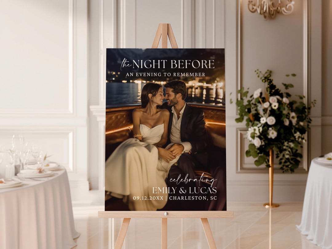 The Night Before Wedding Sign Template, Rehearsal Dinner Welcome Sign ...