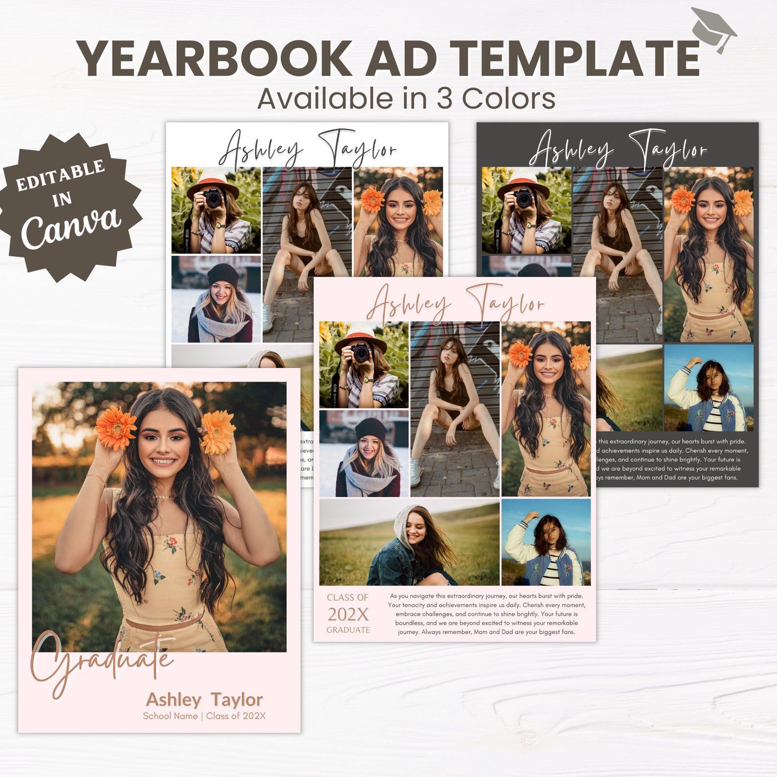 Yearbook Ad Template | High School and Senior Graduation | Graduation ...