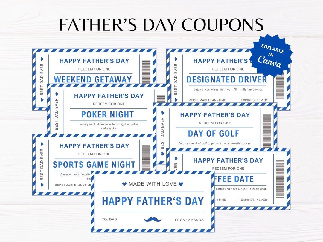 Fathers Day Gift Coupon Template | Printable Fathers Day Gift Coupon ...