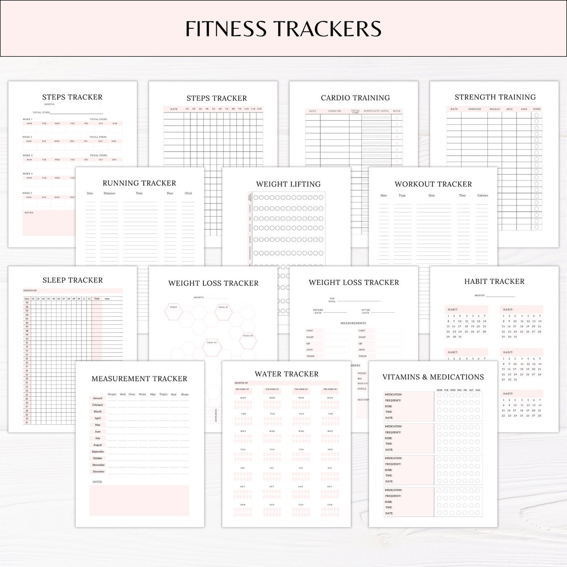 Fitness Planner Weight Lost Tracker Fitness Journal Workout Planner ...
