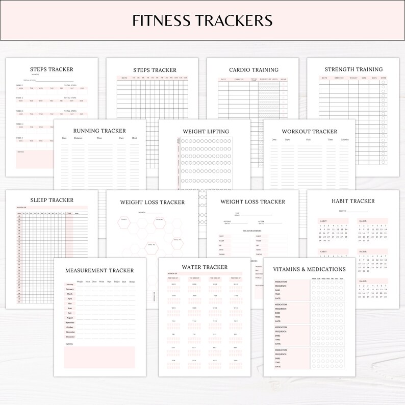 Fitness Planner Weight Lost Tracker Fitness Journal Workout Planner ...