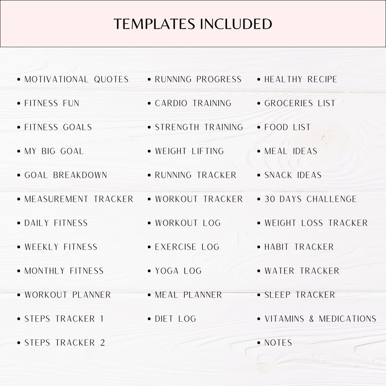 Fitness Planner Weight Lost Tracker Fitness Journal Workout Planner ...