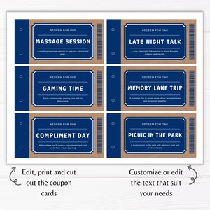 Printable Coupon Book | Customizable Love Coupons | Personalized Gift ...