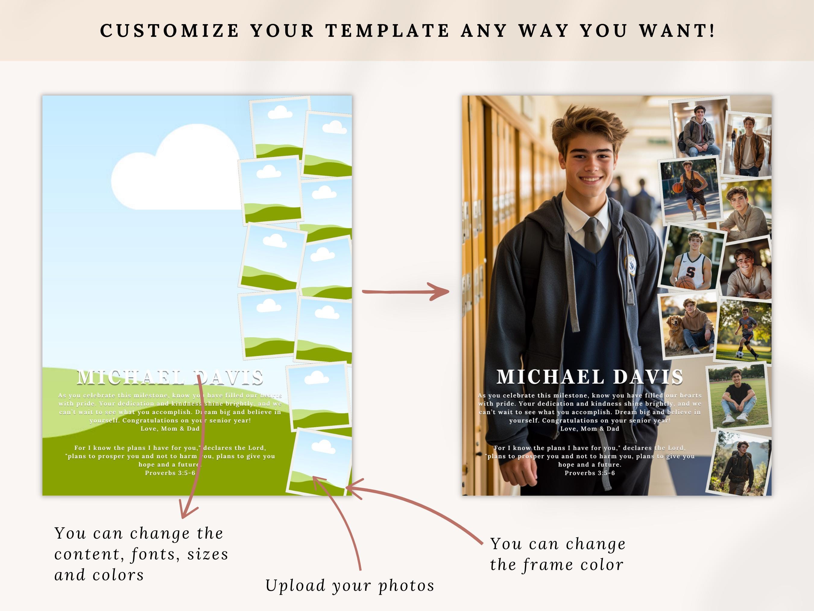 Editable Yearbook Ad Template, Senior Yearbook Ad, Full Page Half Page ...
