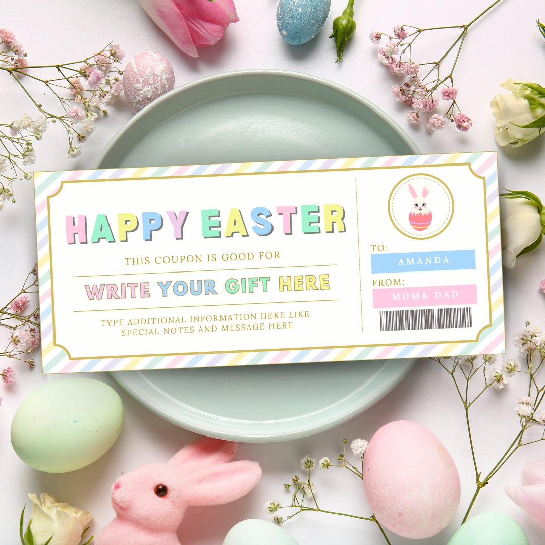 Easter Gift Coupon | Printable Easter Coupon | Easter Coupon | Easter ...