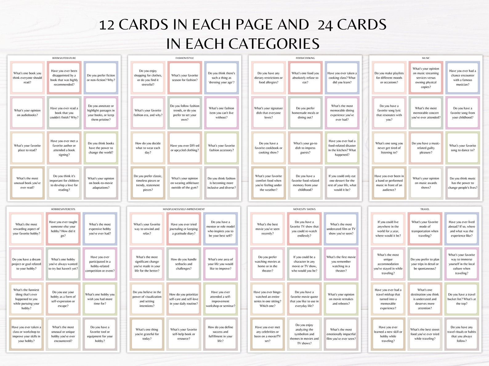 Conversation Starter Cards Perfect for Family Gatherings, Get-to-know ...