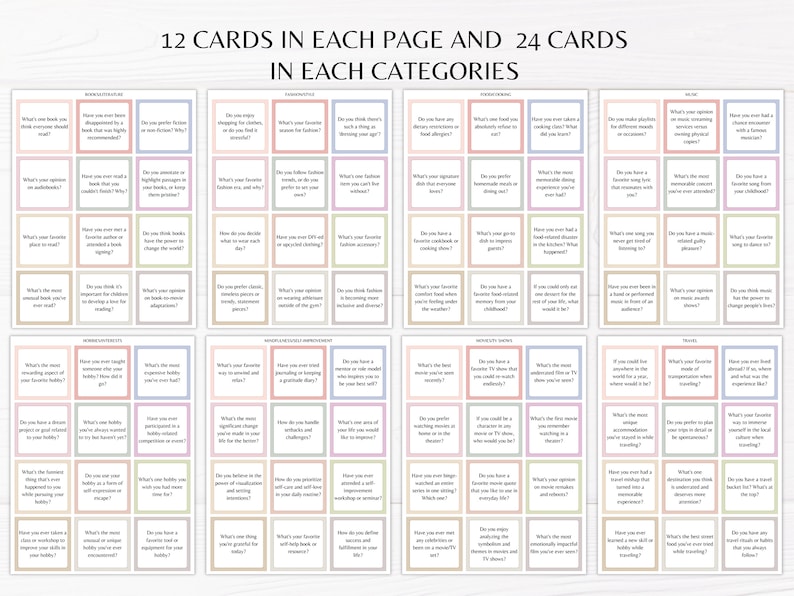 Conversation Starter Cards Perfect for Family Gatherings, Get-to-know ...