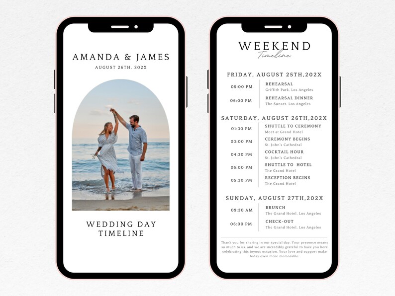 Wedding Day Timeline Template Mobile Wedding Day Timeline Printable ...