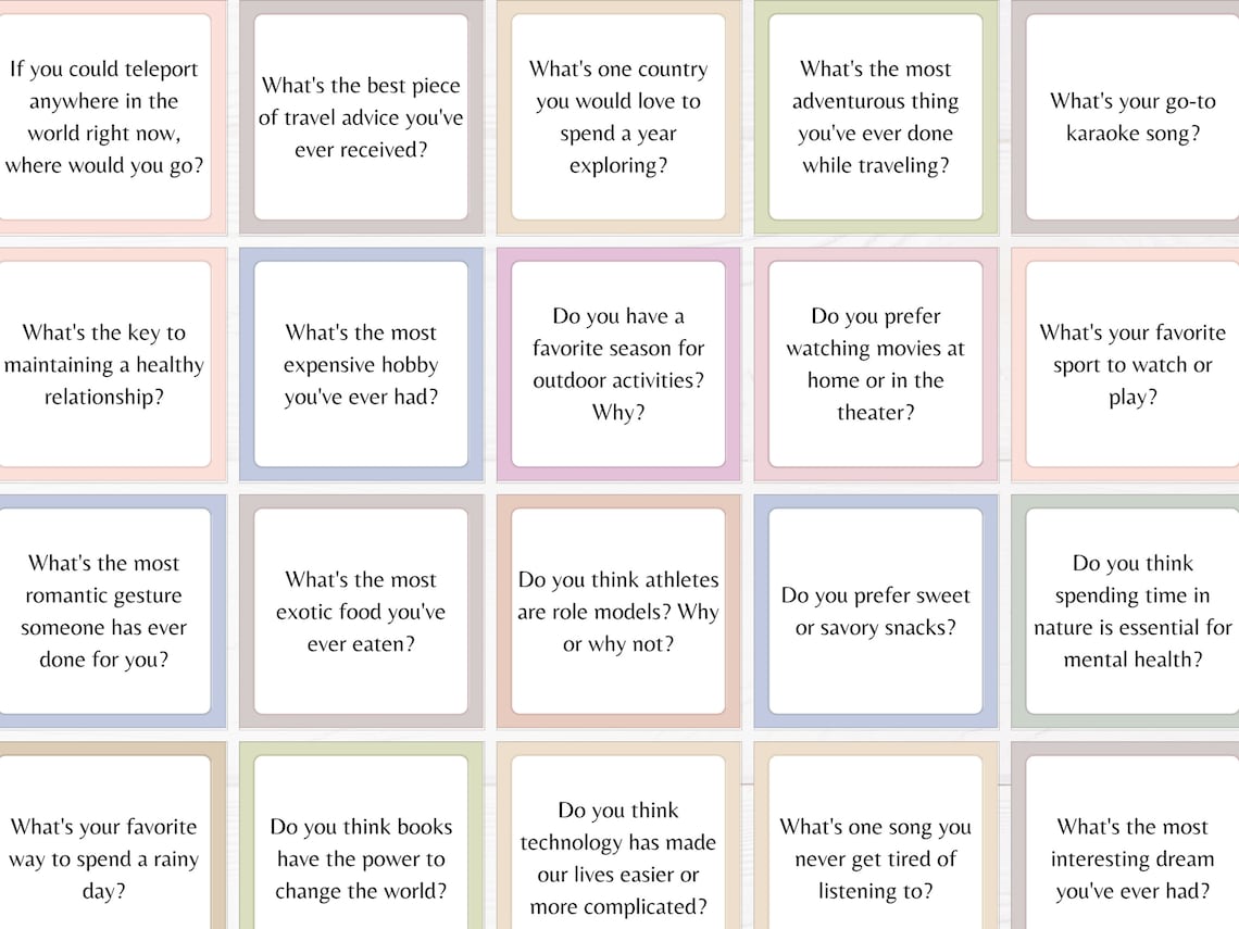 Conversation Starter Cards Perfect for Family Gatherings, Get-to-know ...