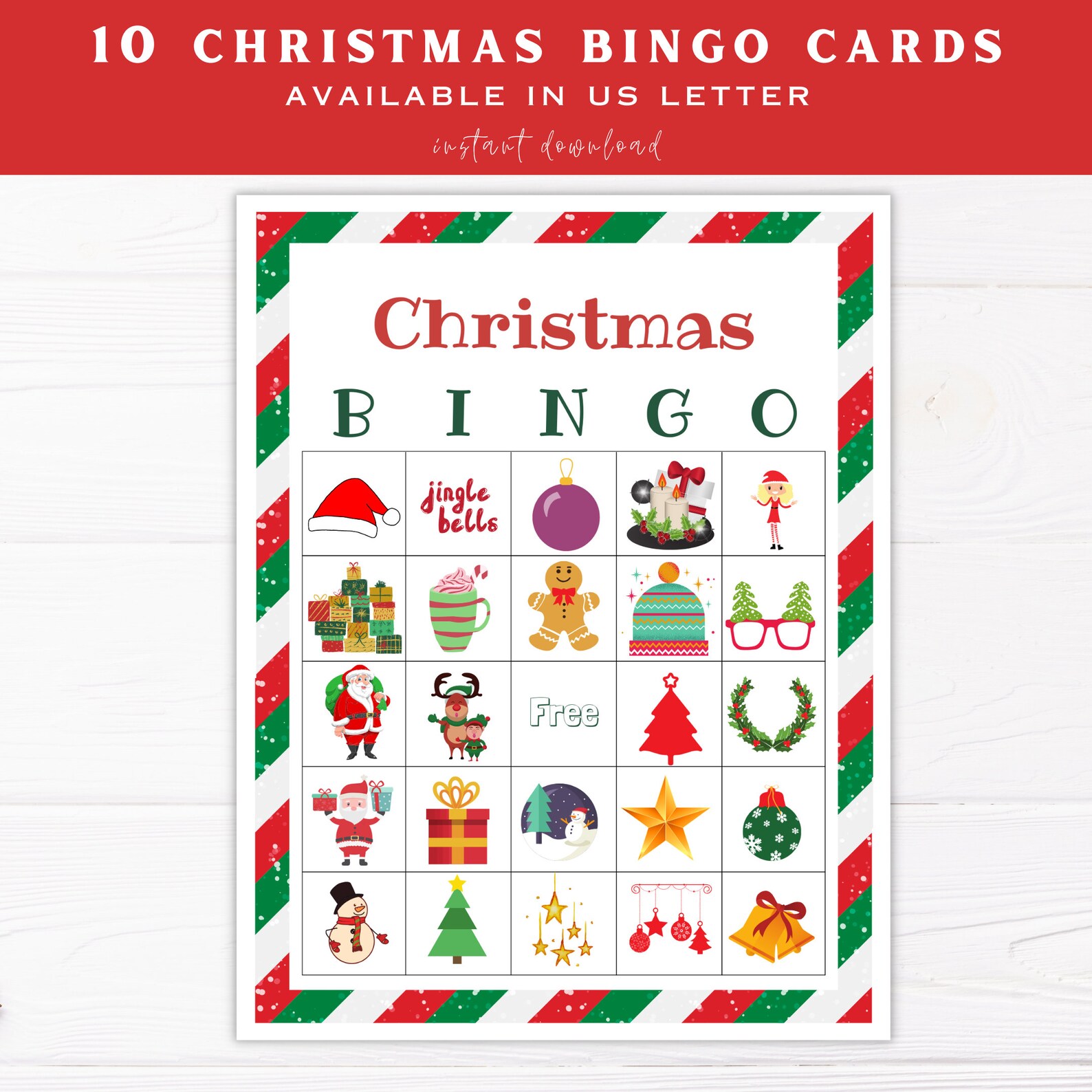 Christmas Bingo Game Christmas Bingo Cards Christmas Game - Etsy