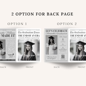 Graduation Newspaper Template, Editable Large Newspaper Graduation ...