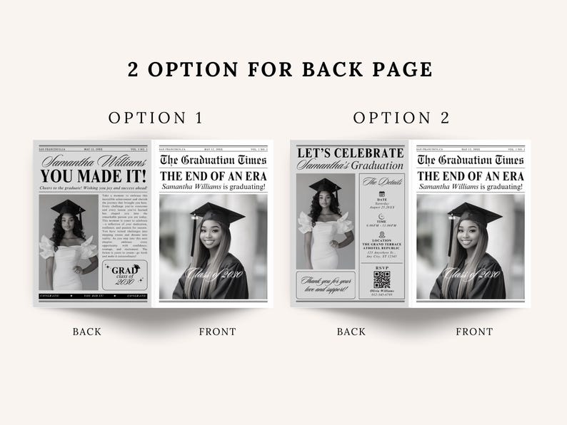 Graduation Newspaper Template, Editable Large Newspaper Graduation ...