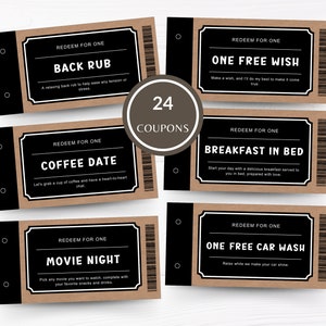 Printable Coupon Book Customizable Love Coupons Personalized Gift ...