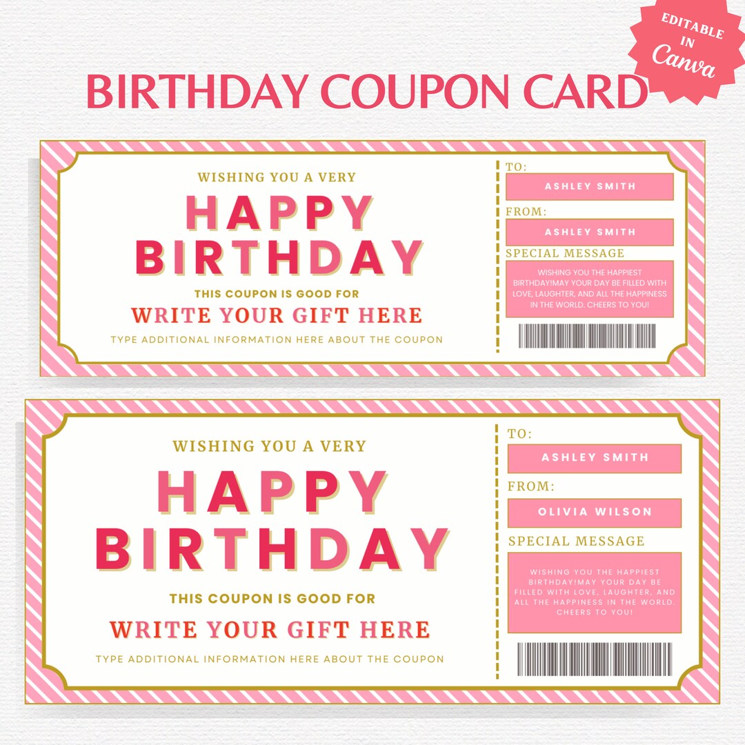 Birthday Gift Coupon Template Printable Birthday Gift Coupon Card ...