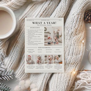 Editable Christmas Newsletter Template, Year in Review Christmas Card ...