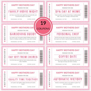 Mothers Day Gift Coupon Template | Printable Mothers Day Gift Coupon ...