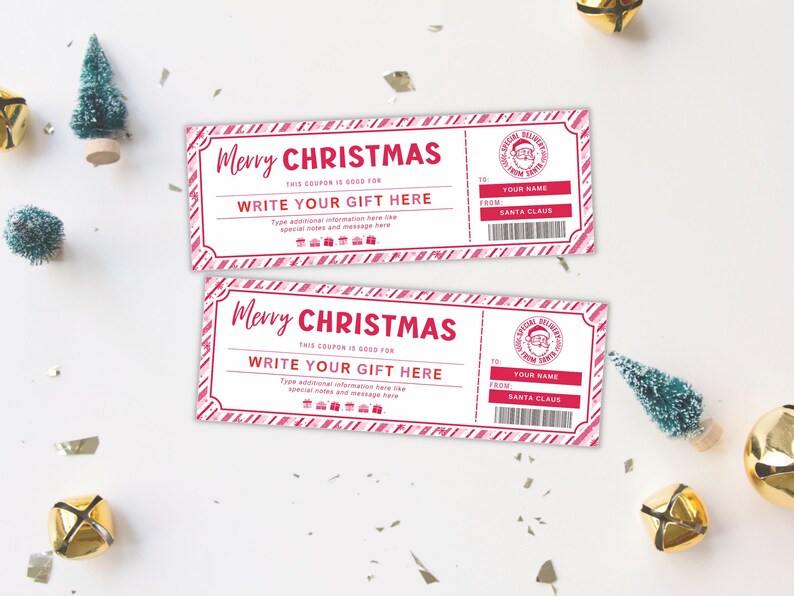 Christmas Gift Coupon Template Printable Christmas Gift Card Christmas ...