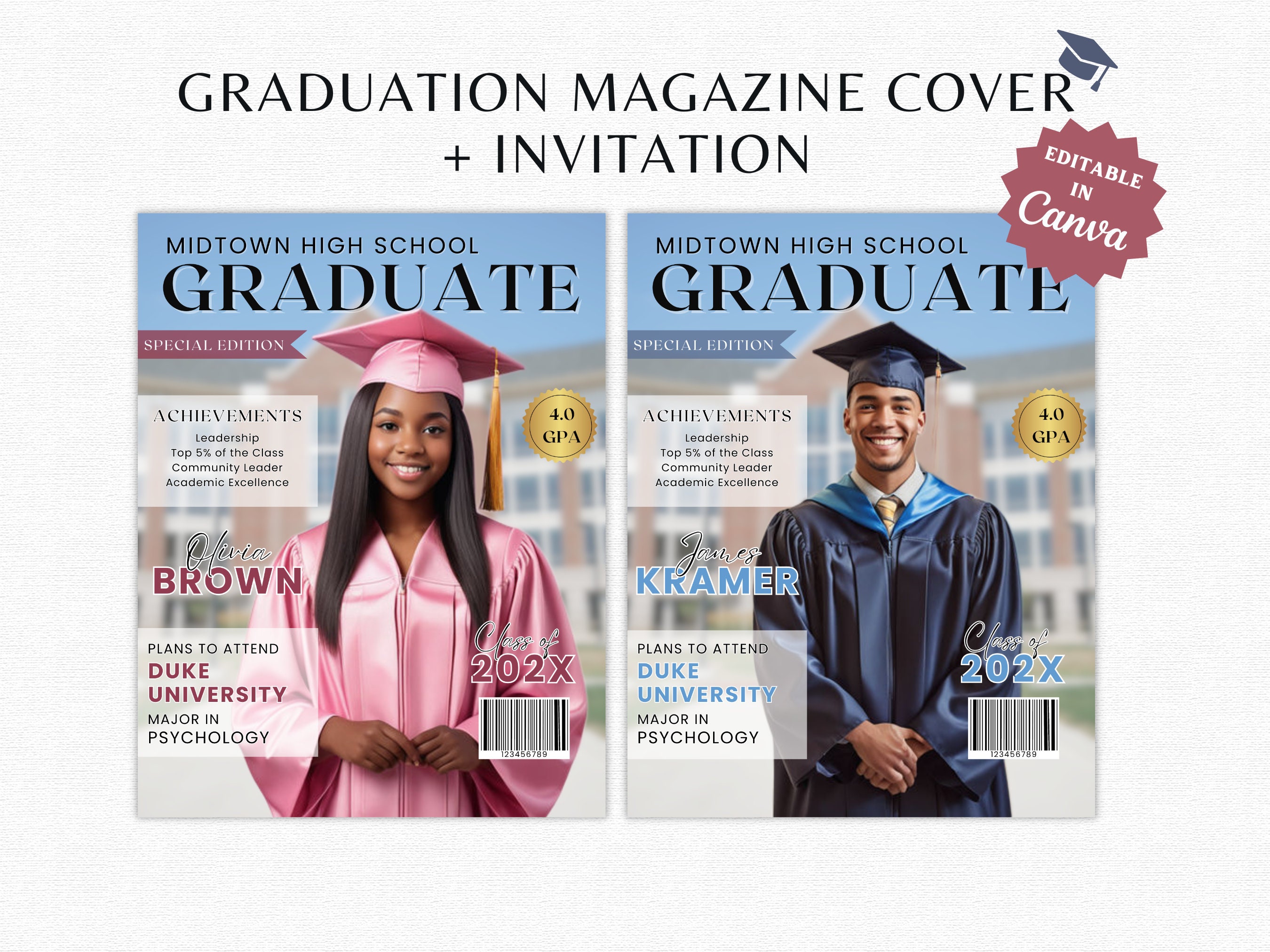 Graduation Magazine Cover Template Graduation Magazine Graduation ...