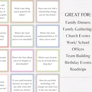 Conversation Starter Cards Perfect for Family Gatherings, Get-to-know ...