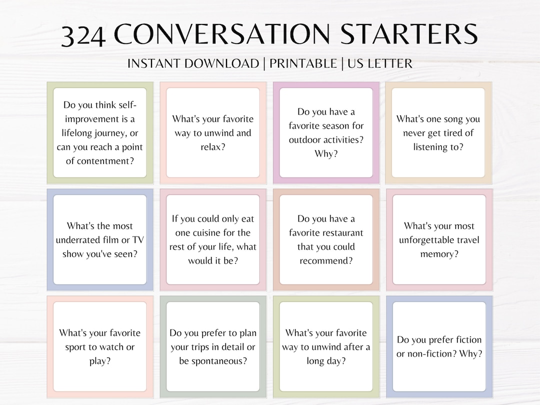 Conversation Starter Cards Perfect for Family Gatherings, Get-to-know ...