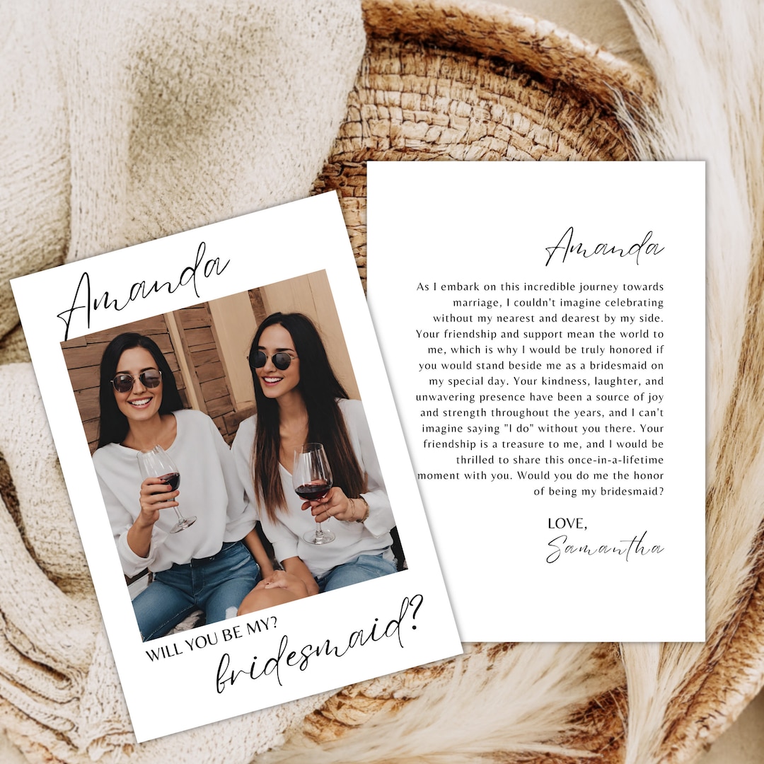 Bridesmaid Proposal Card Template | Maid of Honor Proposal Card ...