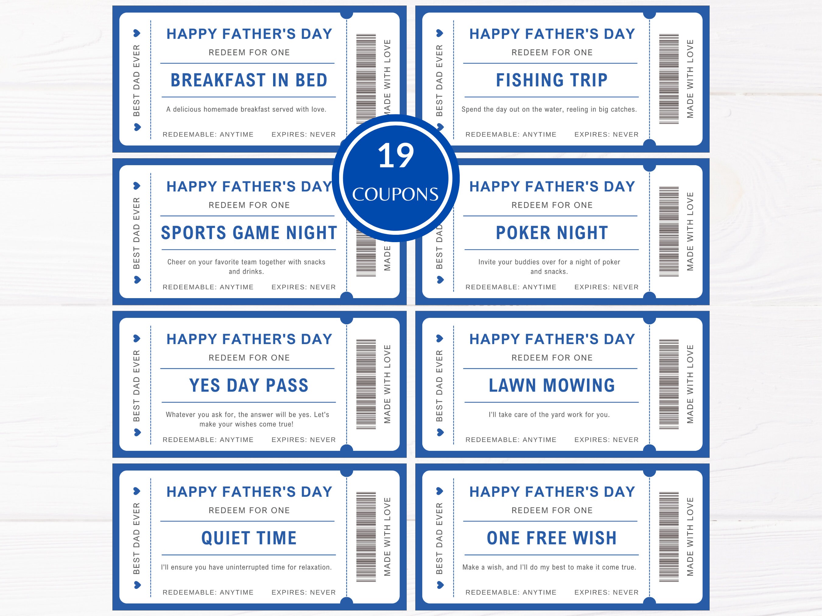 Fathers Day Gift Coupon Template Printable Fathers Day Gift Coupon Card ...
