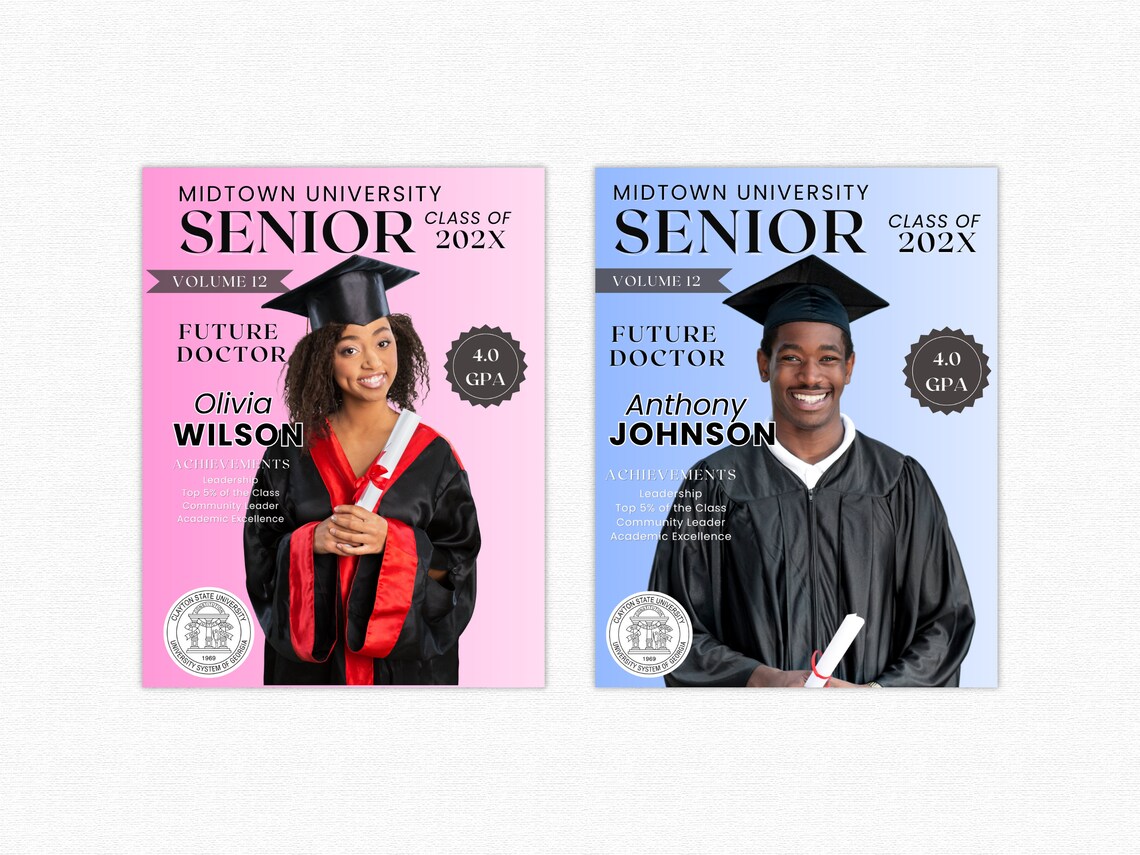 Graduation Magazine Template Graduation Template High School and Senior ...