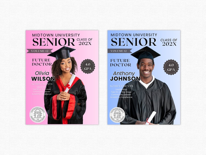 Graduation Magazine Template Graduation Template High School and Senior ...