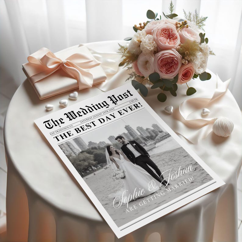 Editable Wedding Newspaper Program, Newspaper Wedding Program, Wedding ...