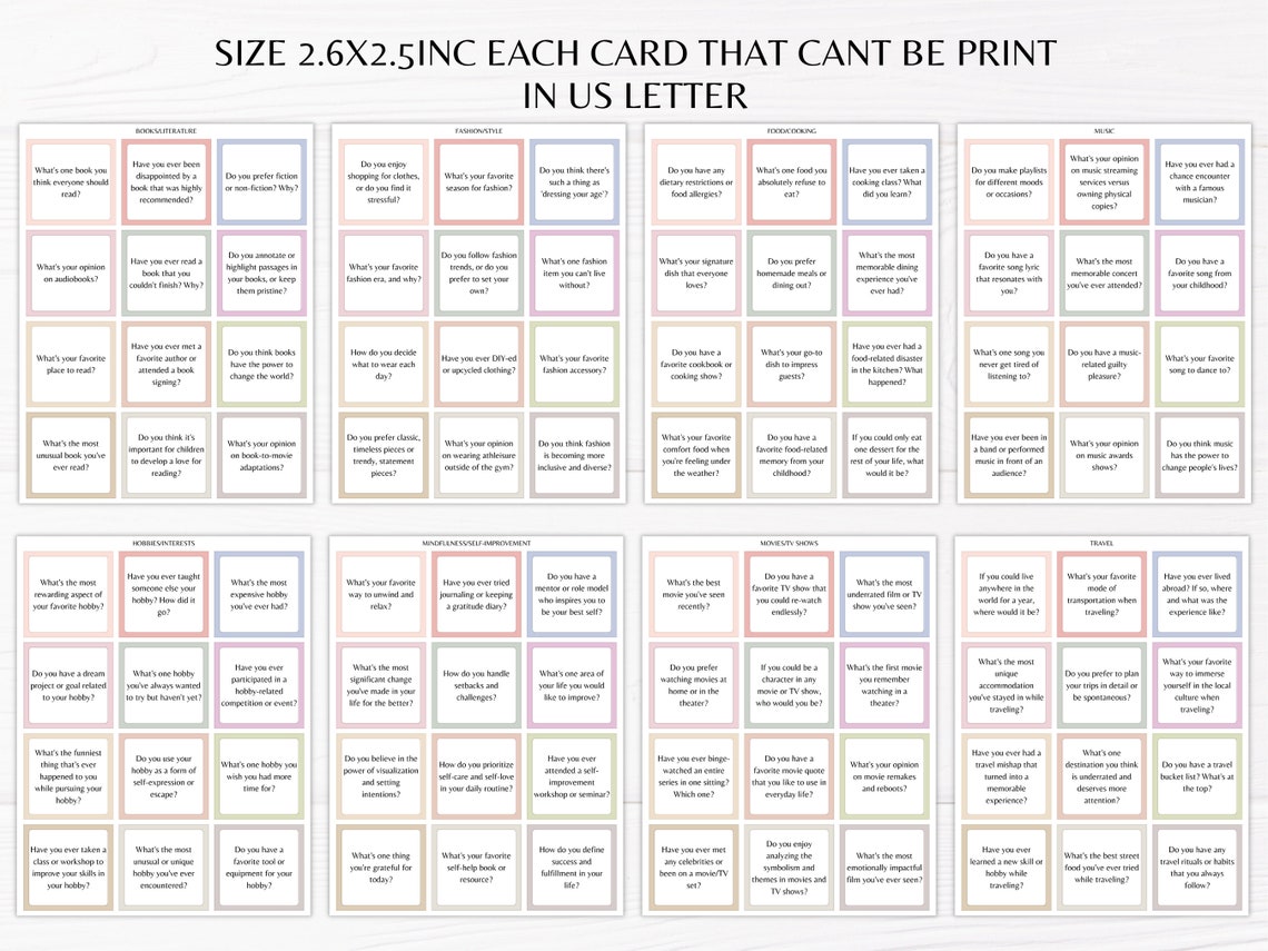 Conversation Starter Cards Perfect for Family Gatherings, Get-to-know ...