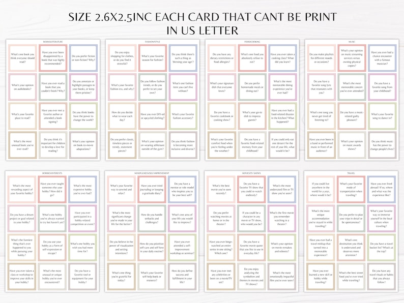 Conversation Starter Cards Perfect for Family Gatherings, Get-to-know ...