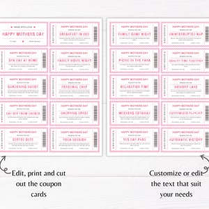 Mothers Day Gift Coupon Template | Printable Mothers Day Gift Coupon ...