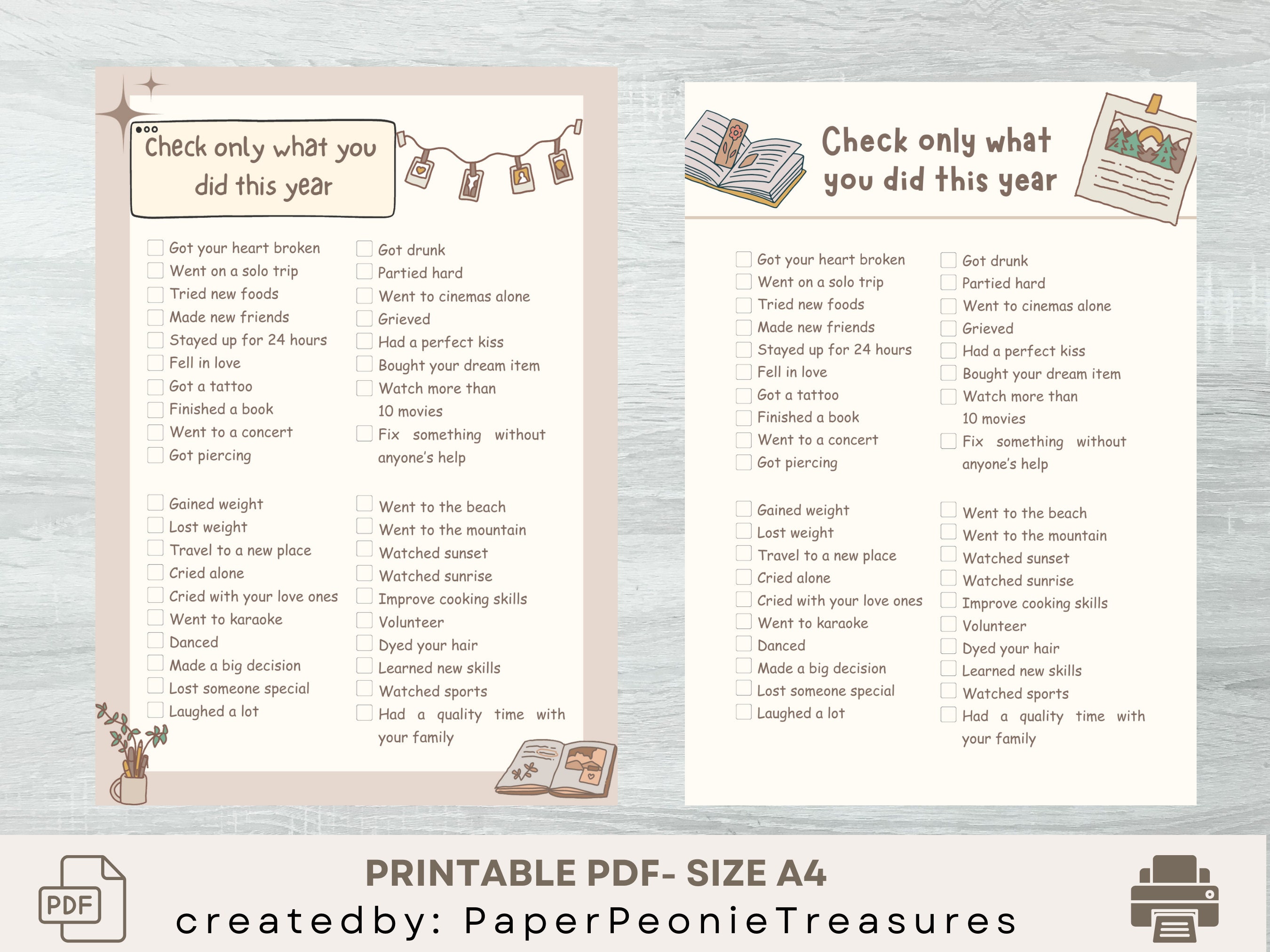 Year End Checklist Funny Checklist Printable Checklist for Young Adults ...