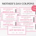 Mothers Day Gift Coupon Template Printable Mothers Day Gift Coupon Card ...