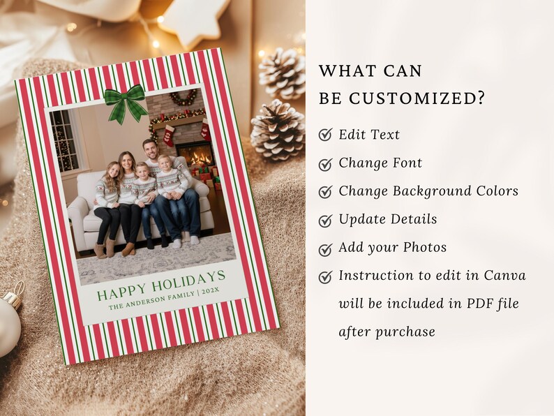 Christmas Photo Card, Christmas Card Template, Holiday Photo Card ...