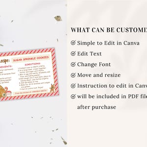 Christmas Cookie Exchange Recipe Card, Christmas Cookie Recipe Card ...