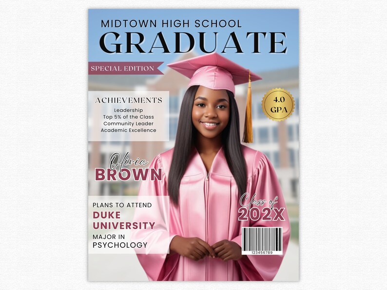 Graduation Magazine Cover Template Graduation Magazine Graduation ...