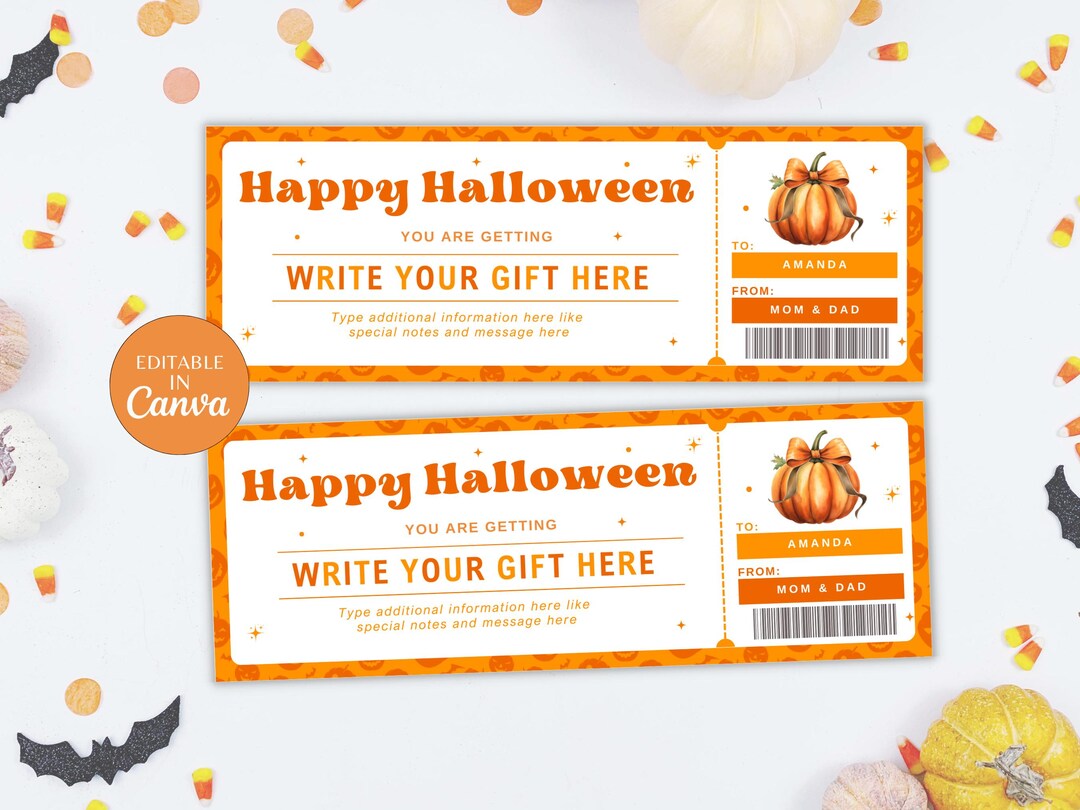 Halloween Gift Coupon Template | Printable Halloween Gift Coupon Card ...