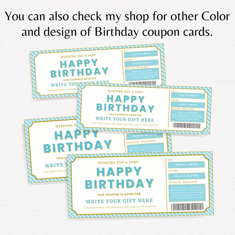 Birthday Gift Coupon Template Printable Birthday Gift Coupon Card ...