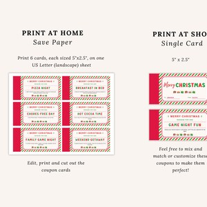 Printable Christmas Coupon Book, Stocking Stuffer for Kids & Adults ...