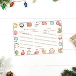 Editable Christmas Cookie Recipe Card, Christmas Cookie Exchange Recipe ...