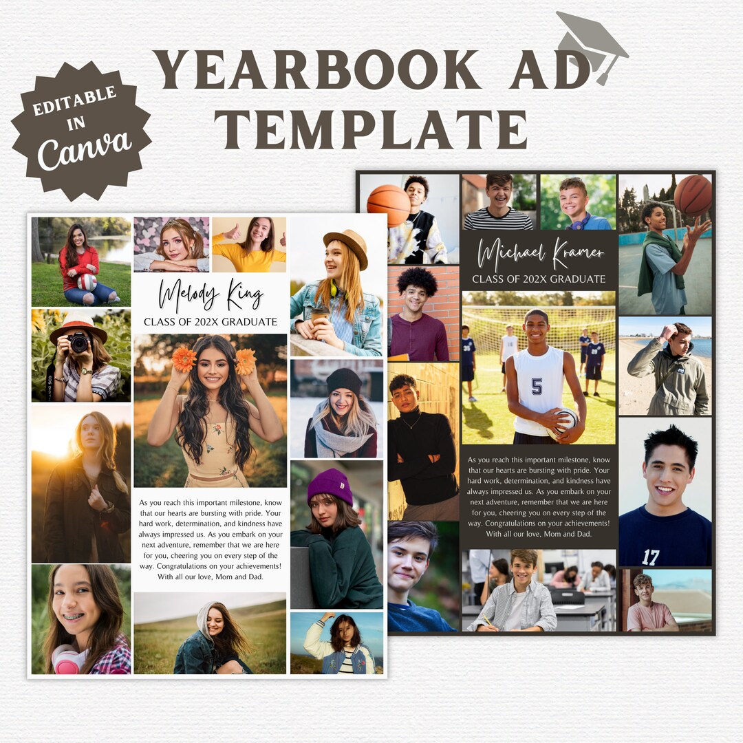 Yearbook Ad Template | High School and Senior Graduation | Graduation ...