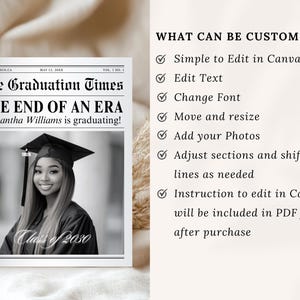Graduation Newspaper Template, Editable Large Newspaper Graduation ...