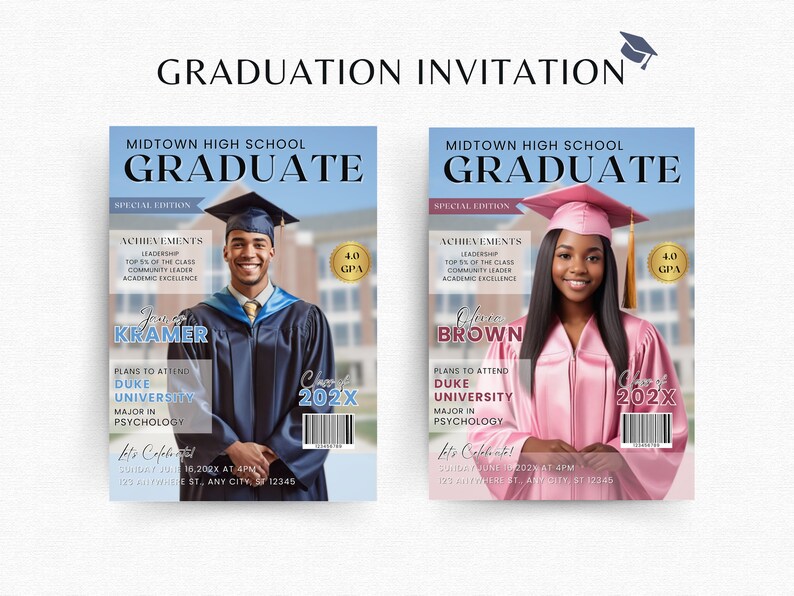 Graduation Magazine Cover Template Graduation Magazine Graduation ...